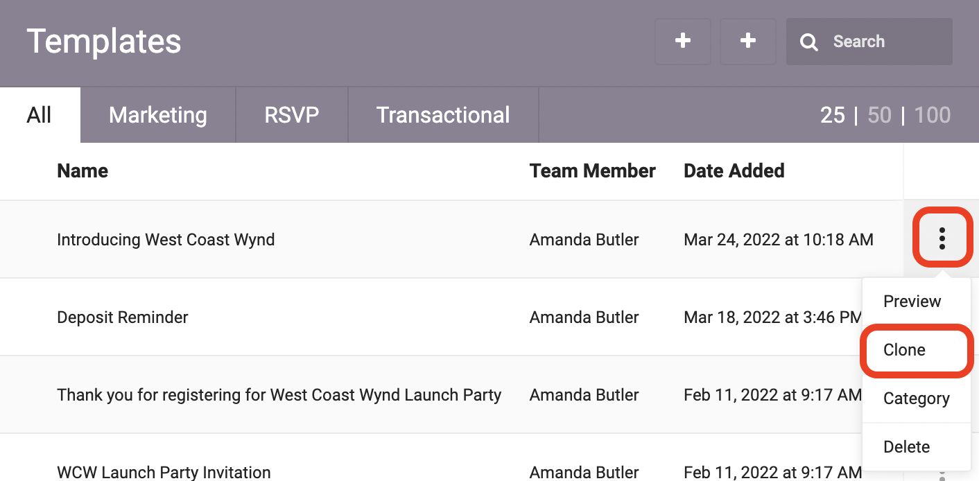 Cloning & Editing Email Templates