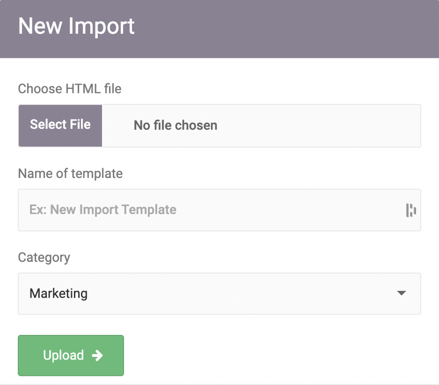 Importing & Exporting HTML Email Templates