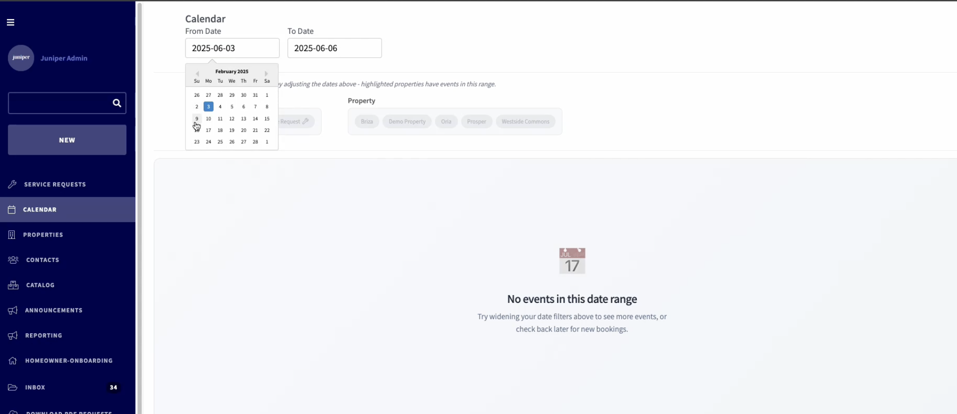 Using the Calendar (Juniper)